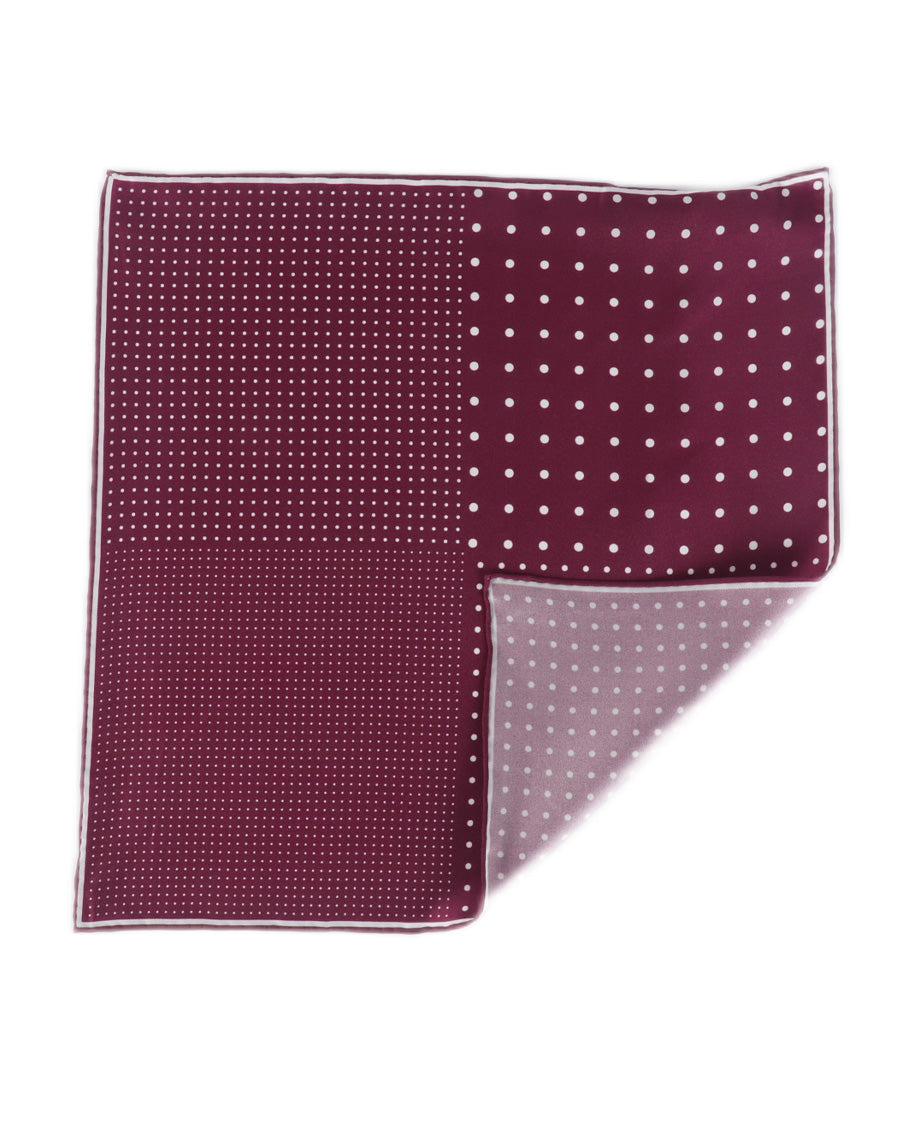 Polkadots on Burgundy Pocket Square