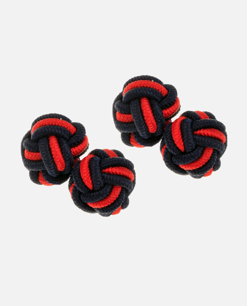 Red & Navy Mix Silk Knots
