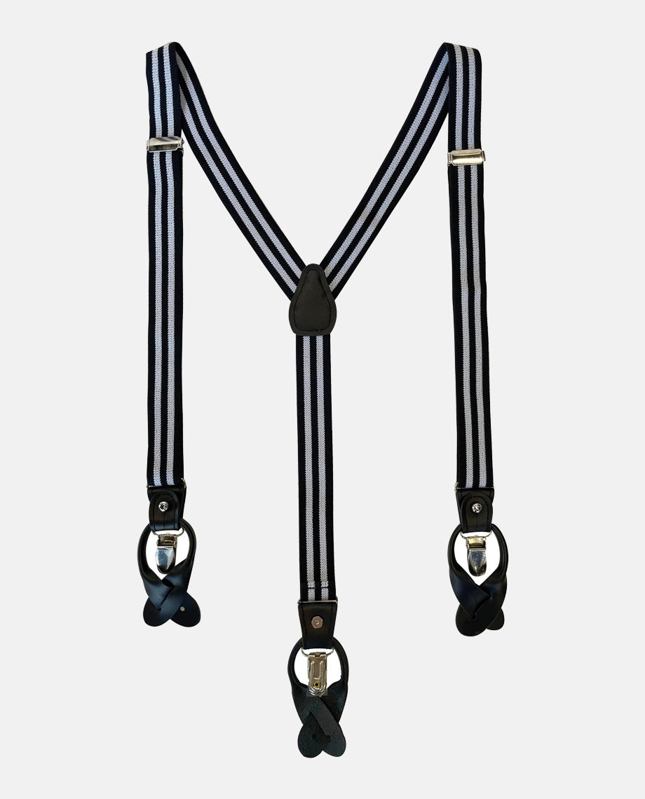 White Stripes Combination Braces